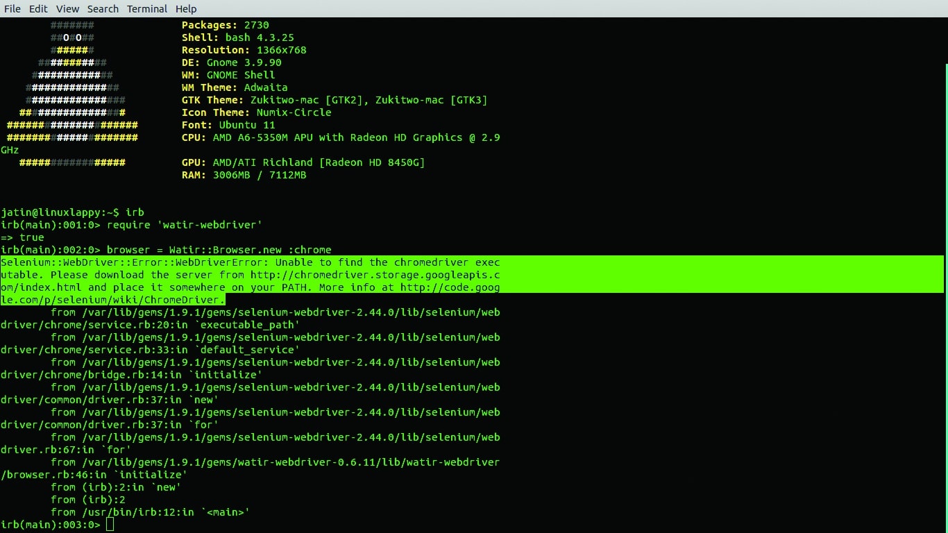 Automating Browsers with Ruby and Watir-webdriver