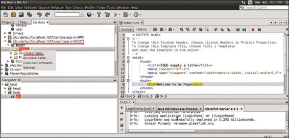 Developing web applications using NetBeans
