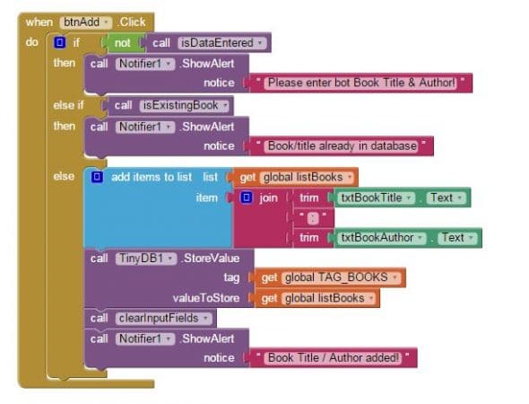 My Library Application in App Inventor 2