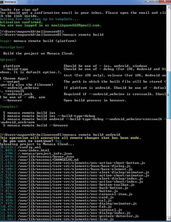 Using Onsen UI with Monaca IDE for hybrid mobile app development