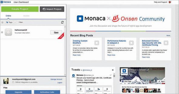 Using Onsen UI with Monaca IDE for hybrid mobile app development