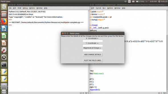 Using Python to Construct a GUI for Plotting Field Lines of Static Charges