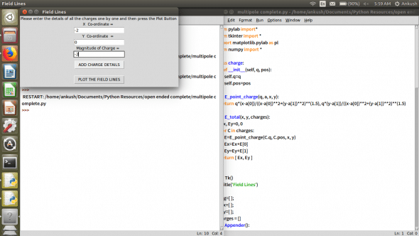 Using Python to Construct a GUI for Plotting Field Lines of Static Charges