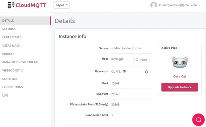 Cloud Based Implementation of IoT Using MQTT Brokers