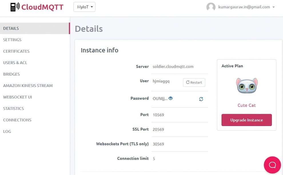 Cloud Based Implementation of IoT Using MQTT Brokers