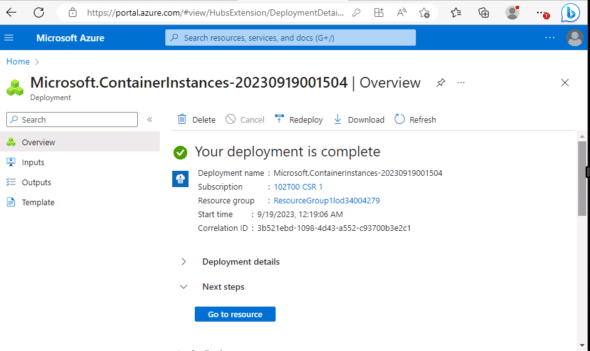 Deploy a Cloud Container Using Azure AI Cognitive Services